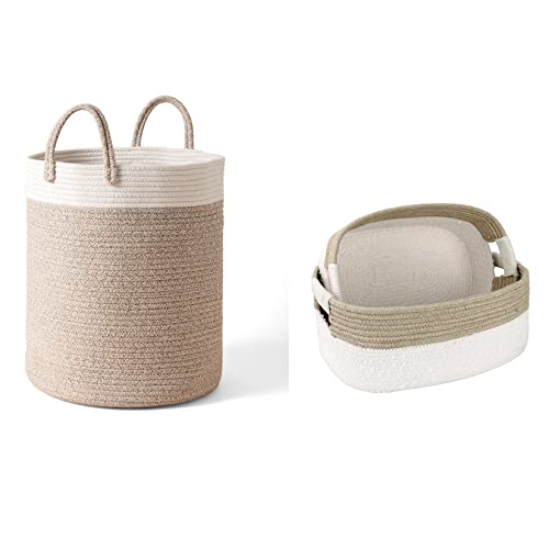 LA JOLIE MUSE Cotton Rope Basket for Nursery Baby Toys Storage