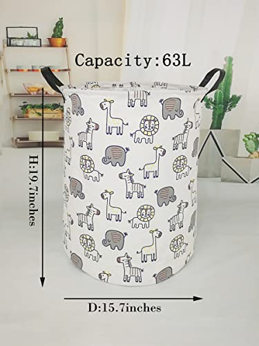 MAIZMZ Large Waterproof Storage Bin Lightweight Organizer Basket for Laundry Hamper Toy Bins Gift Baskets Dirty Clothes College Dorms Kids Bedroom Bathroom(Animals)
