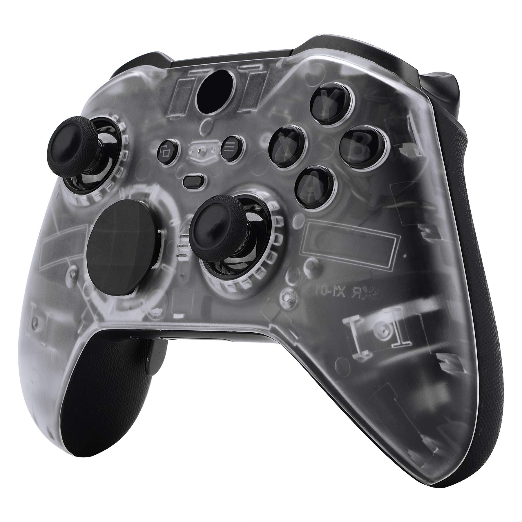 eXtremeRate Transparent Clear Faceplate Cover, Front Housing Shell Case Replacement Kit for Xbox One Elite Series 2, Xbox Elite 2 Core Controller Model 1797 - Controller Not Included