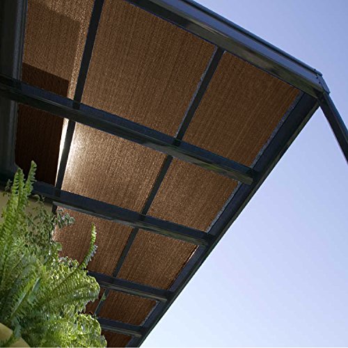 E&K Sunrise 12' x 24' Sun Shade Fabric Roll Outdoor Sun Shade Cover for Pergola Backyard Garden Patio Deck Greenhouse (Brown)