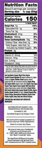 Annie's Organic Cheddar Snack Mix With Assorted Crackers and Pretzels, 9 oz.