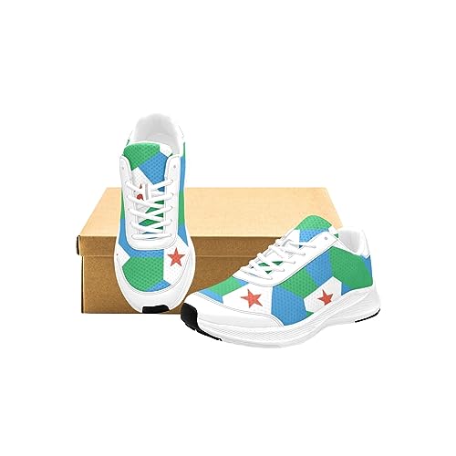 AFFAMA Djibouti Flag Mens Running Shoes Lightweight Fashion Sneaker White
