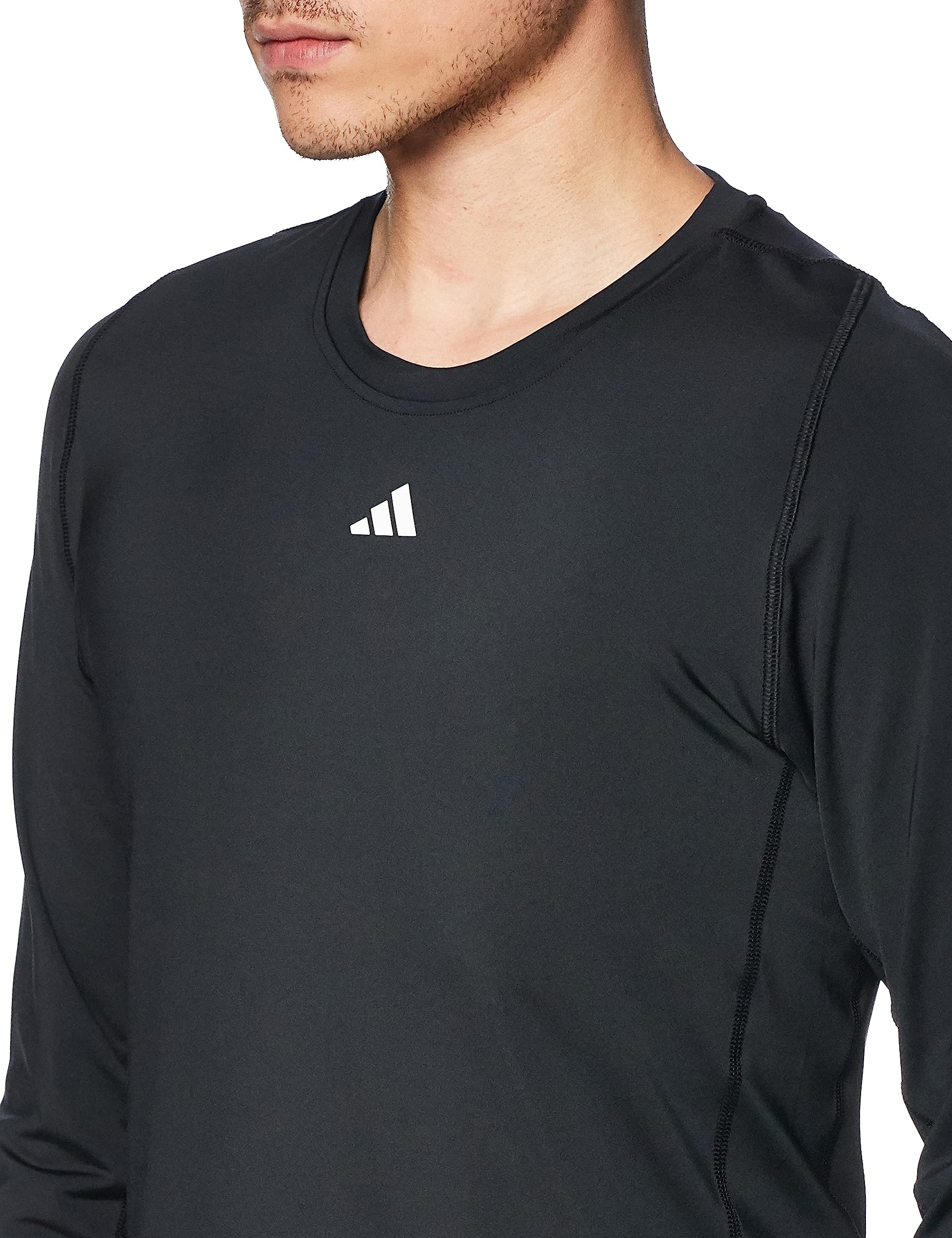 adidas Men's Size Techfit AEROREADY Training Long-Sleeve T-Shirt, Black, Large/Tall