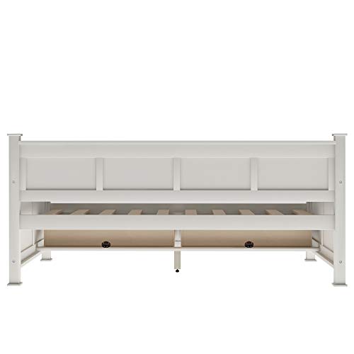 Bellemave Twin Daybed Frame with Storage Drawers,Wood Platform Beds Captain Sofa Bed for Kids,Bedroom,Living Room(Cream White)