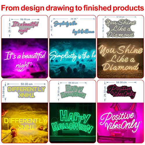 Custom Neon Sign Customizable, Yeeficent Custom LED Sign for Wall Decor, Personalized Neon Signs for Nail Salon Wedding Birthday Party Bedroom Bar Shop Name Logo (Optional 13" To 60")