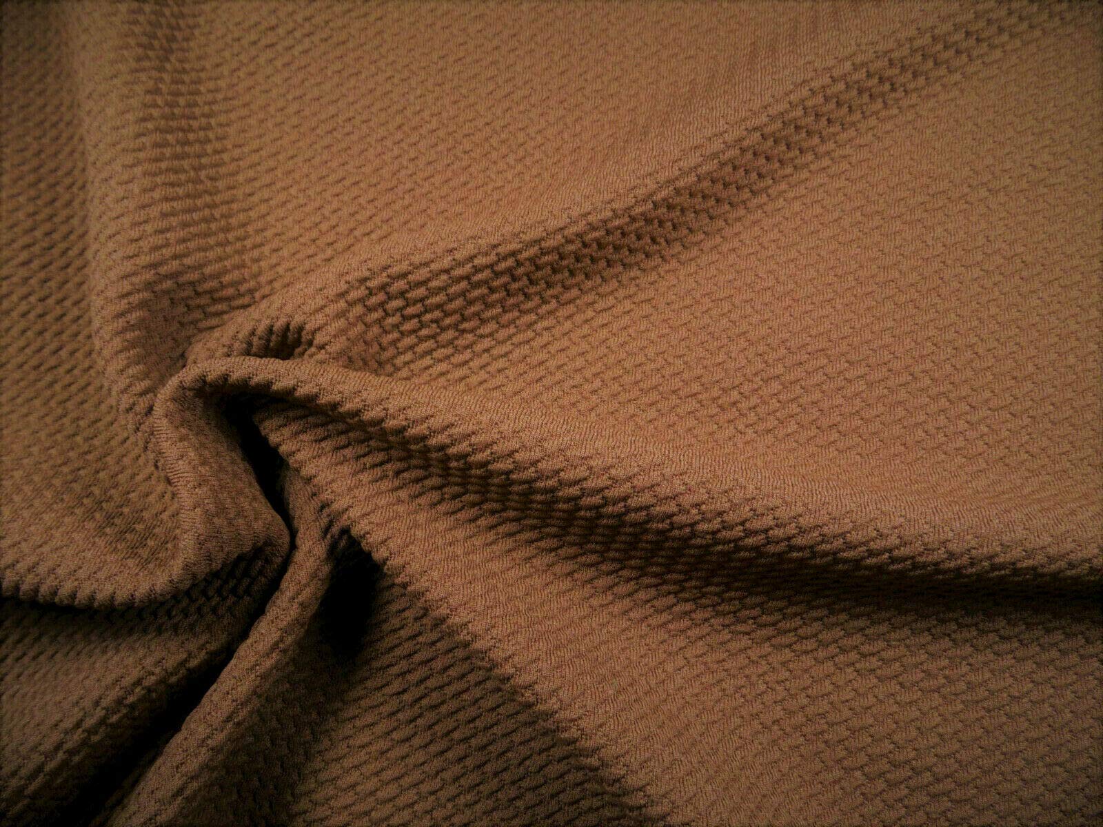 Bullet Textured Liverpool Fabric 4 Way Stretch Latte Brown Q32