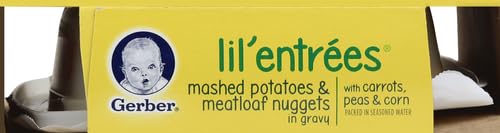 Gerber Mealtime for Toddler Mashed Potatoes with Meatloaf & Gravy & Side of Carrots, Peas & Corn, 6.67 Ounce