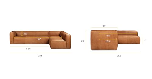 POLY & BARK Piazza Reversible Corner Sectional Sofa in Bourbon Tan