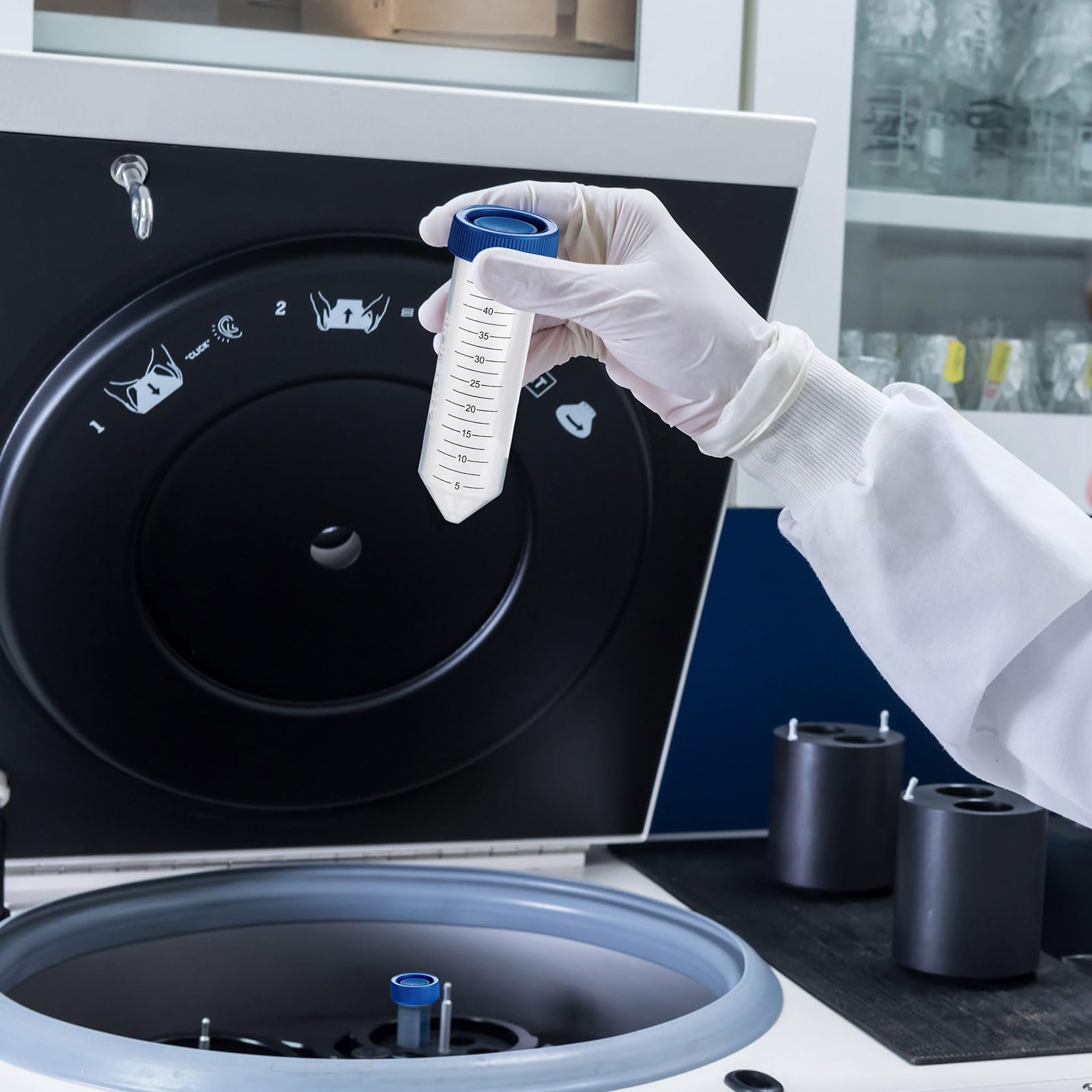 Biologix 50ml Conical Centrifuge Tubes, 25Pcs Sterile Polypropylene Test Tubes with Plug-Seal Screw Caps, Plastic Container with Graduated & Write Area, Rack Package, Non-Pyrogenic, DNase/RNase Free