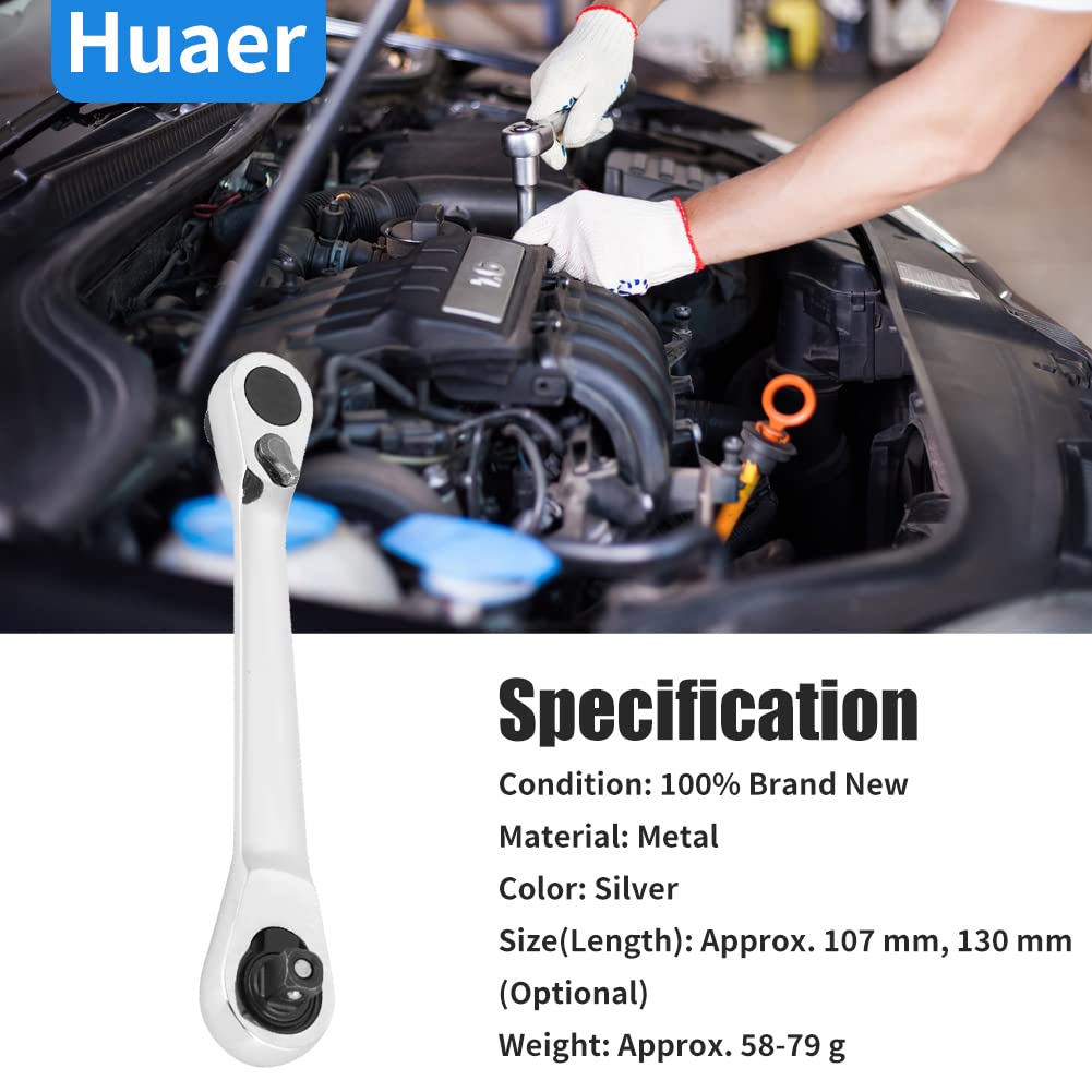 Akozon Allen Wrench, 1/4" Mini Ratchet Socket Wrench Screwdriver Hex Wrench Quick Release Ratchet Wrench (130mm)