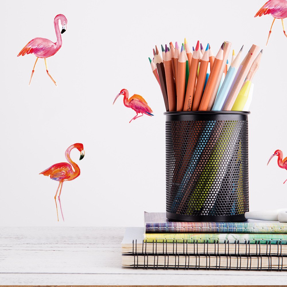 HACASO 24 PCS 2.3 by 3.5 Inches Flamingo Wall Decal Sticker for Home Decor -DIY Home Decor Vinyl Flamingo Nursery Room Wallpaper