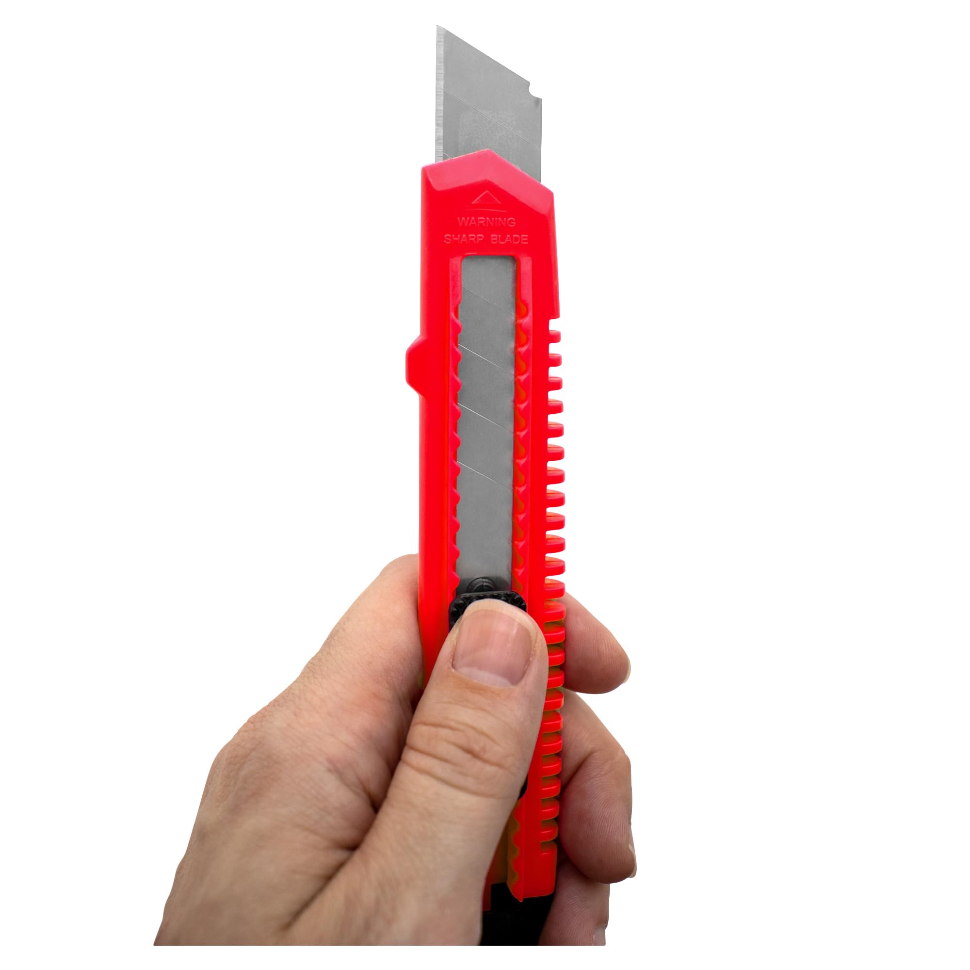 Birdz Utility Knife Box Cutter Razor Auto-Lock 4-Pack Set, Retractable Box Cutter Snap Off Blades Knife, for Office, Home, Arts, Crafts, Red and Yellow