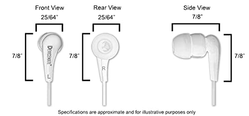 DEVICEMATE in-Ear Headphones, Wired Earbuds, Ergonomic Earphones. Stereo, Noise Isolating, Comfort Fit, Durable Quality, Compatible with Apple & Android Devices. No Mic. Blue Earbud Case