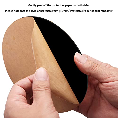 DARENYI 10Pcs Round Acrylic/Plexiglass Sheets, 10 inch Black Acrylic Boards 0.04 Inch Thick Blank Acrylic Discs Circle Plastic Sheets Acrylic Panels for DIY Craft Signs Painting