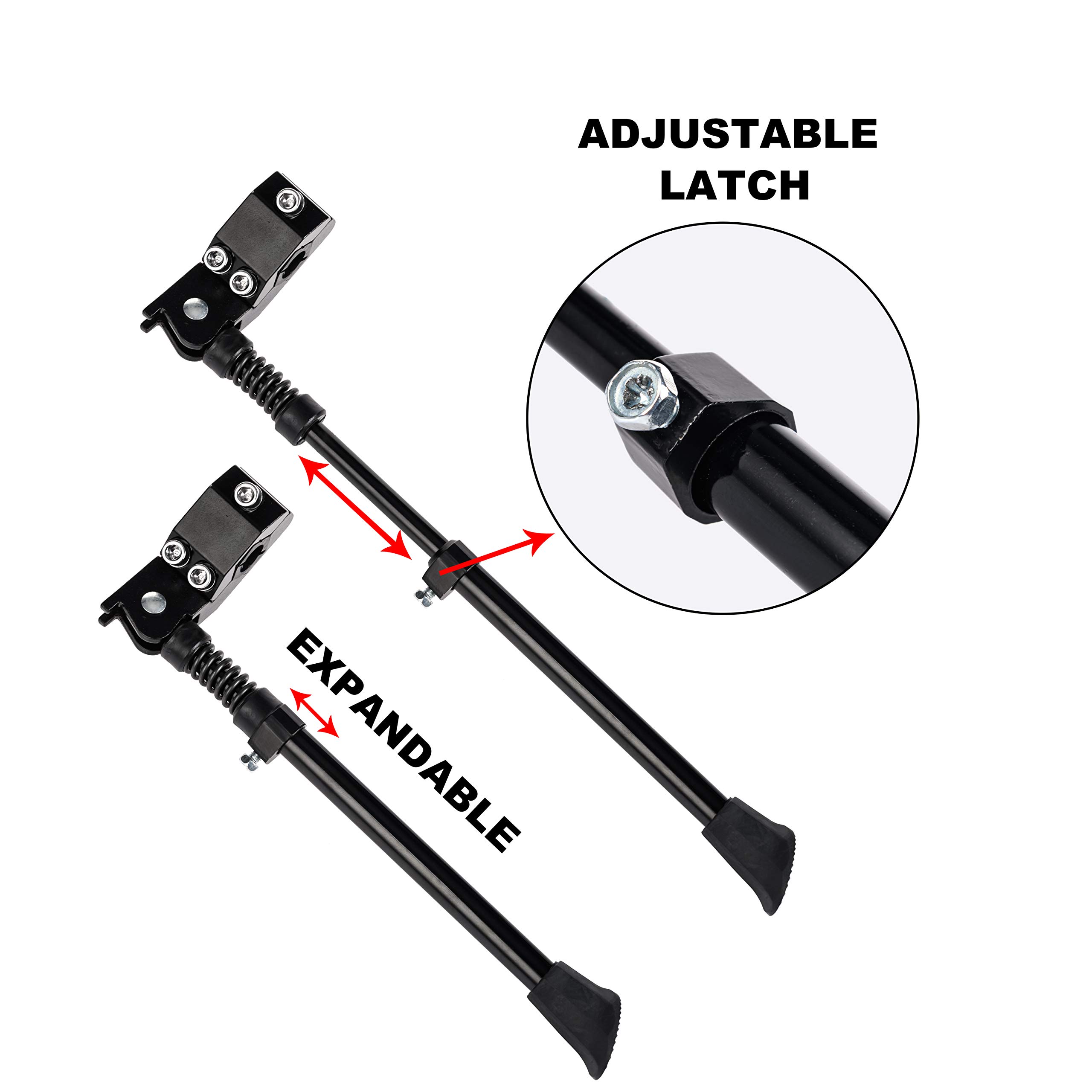 ADDMOTOR Bicycle Kickstand Adults Rear Mount Adjustable Bike Side Kickstand Aluminium Alloy (Black)