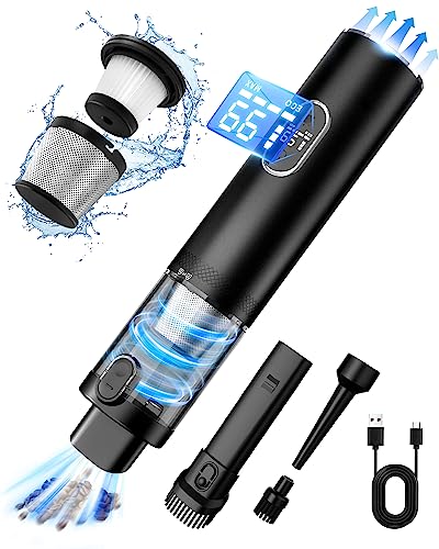 Coransi Car Vacuum Cleaner High Power 13000PA, Hand Vacuum Cordless Ultra-Lightweight 1.24lbs, Portable Car Vacuum Cleaner with Air Blower, Handheld Vacuum Wireless with LED for Pet Hairs