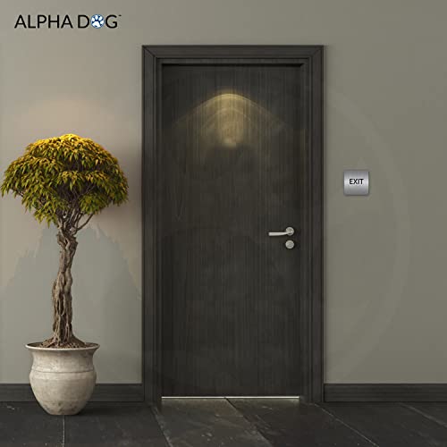 ALPHA DOG Tactile Exit Sign with Braille - ADA Compliant Exit Sign with Grade 2 Contracted Braille and Raised Text, 6x6 Inch, UV Stable for Indoor or Outdoor Use, Easy Installation, Made in the USA