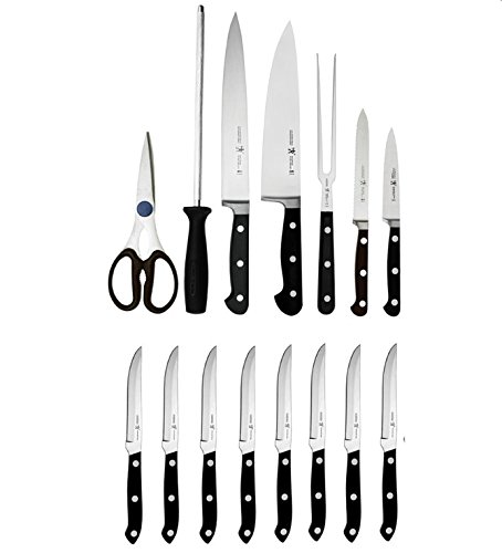 HENCKELS Classic Razor-Sharp 16-Piece Knife Block Set, Chef Knife, Bread Knife, German Engineered Informed by 100+ Years of Mastery