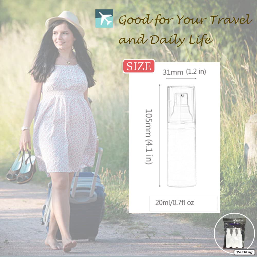Mild East 3pcs 20ml Sterile Airless Pump Bottle with Funnel Easy to Carry and Fill Matte Lotion Bottles For Travel