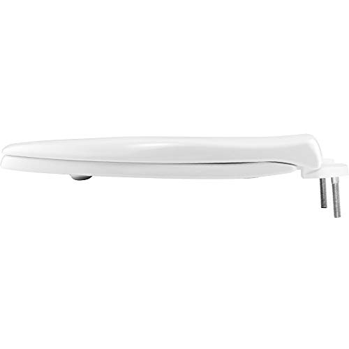 BEMIS 790TDGSL 000 Heavy Duty Closed Front Plastic Toilet Seat with Cover will Slow Close, Never Loosen & Reduce Call-backs, ROUND, Plastic, White
