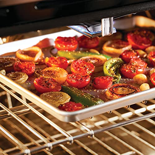 Anolon Pro-Bake Aluminized Steel Bakeware Set, Includes Cookie Pans, Loaf and Pizza Pan, 4 Piece - Silver