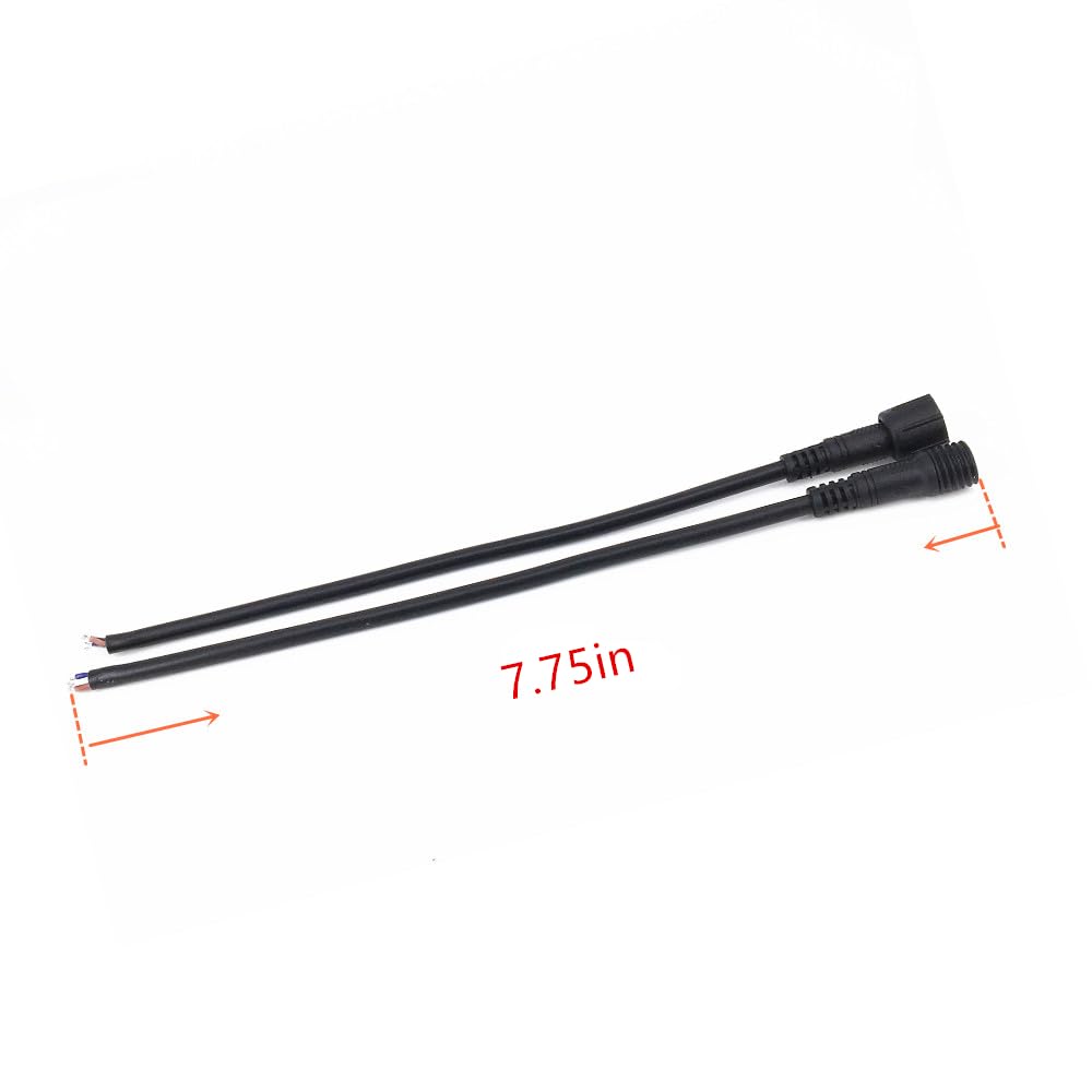 6 Pair Black 3 Pin Waterproof Connector,Waterproof Male Female Connector Cable led Connector,led 3 pin Waterproof Connector ,for for Garden Lights Path Lighting,Indoor/Outdoor LED Strip Lights