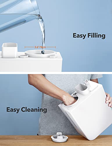 Humidifiers for Bedroom, 6L Ultrasonic Cool Mist Humidifier with Humidistat, LED Display, Wide Opening, Easy to Clean & Fill, Sleep Mode, Long Working Time, Air Humidifier for Bedroom Large room (White)