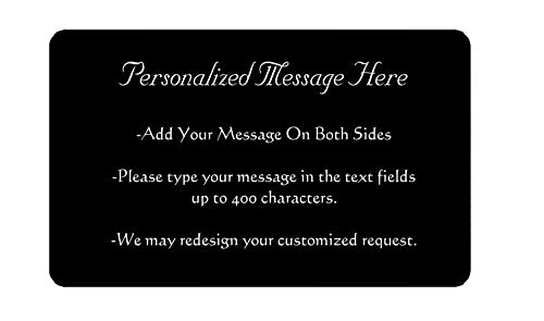 Personalized Message Engraved on Both Sides Metal Wallet Card - Anniversary for Men and Woman, Engraved Wallet Inserts, Love Note, Deployment, Boyfriend, Husband Wife (Black)
