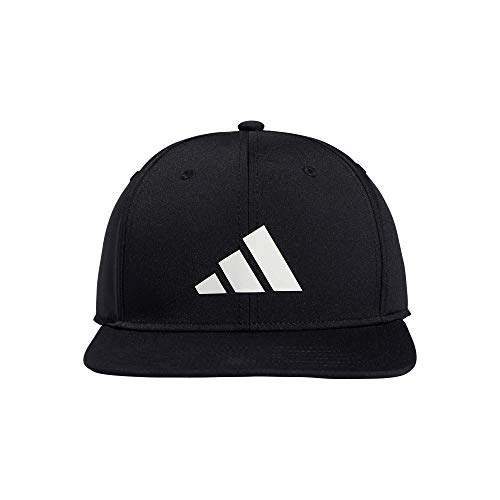 adidas Men's Three Bar Structured Snapback Adjustable Fit Cap, Black/White, One Size
