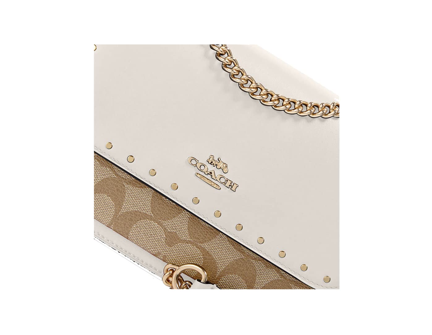COACH Klare Crossbody In Signature Canvas With Rivets (IM/Light Khaki Multi)
