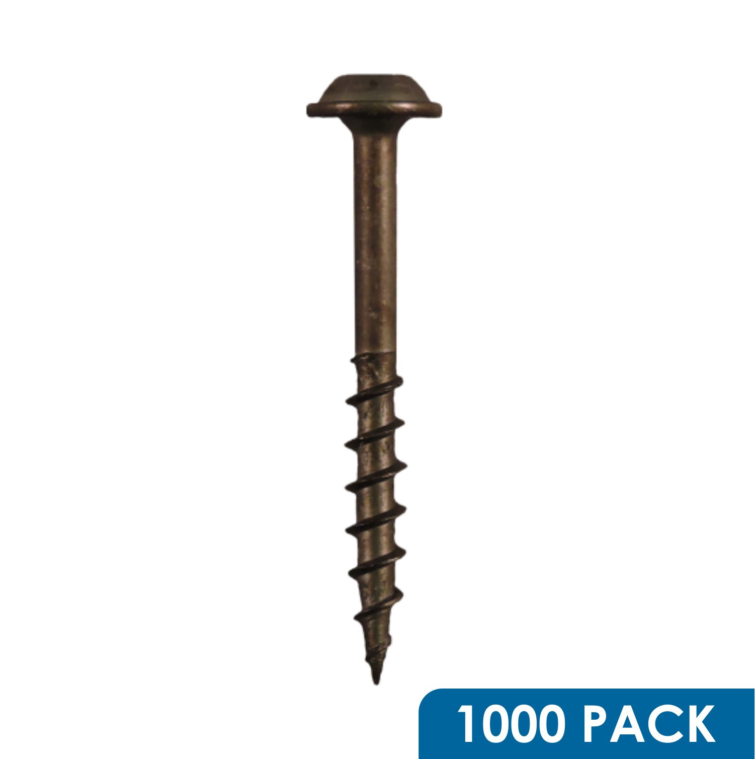Rok Hardware #8 x 1" Pocket Hole Deck Screws Square Drive Round Washer Head Wood Deep Coarse 1000 Pack