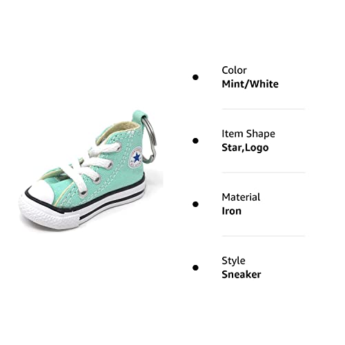 Converse Key Chain All Star Chuck Taylor Sneaker Keychain Authentic, Mint/White, One Size