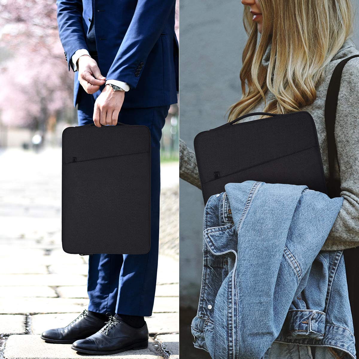 Waterproof Drawing Tablet Sleeve Case Bag for XP-Pen Deco 01 V2/ Artist12 Pro, Huion H610 Pro/ HS610 HS611, UGEE M708, Wacom One, GAOMON PD1161, Black