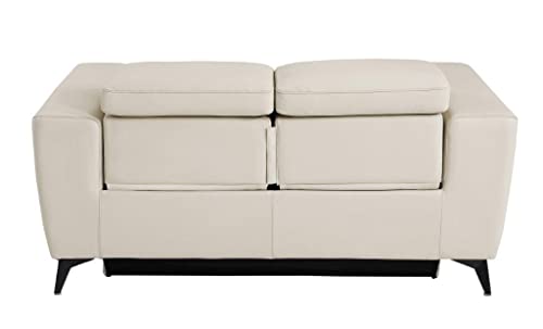 Blackjack Furniture Ferrara Power Reclining Sofa Loveseat with USB Ports to Charge Devices, Adjustable Multi-Position Headrests, Wall Hugger Design, 64.3" W, Beige