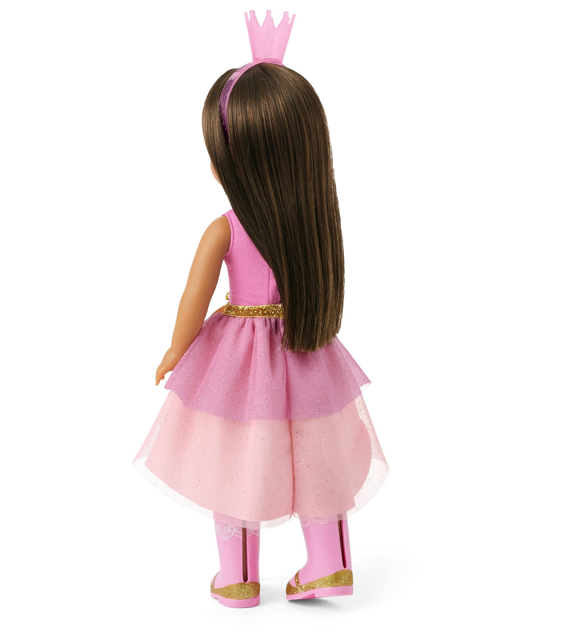 American Girl WellieWishers 14.5-inch Ashlyn Doll with Pink Leotard, Glitter Skirt, Headband, and Boots, For Ages 4+