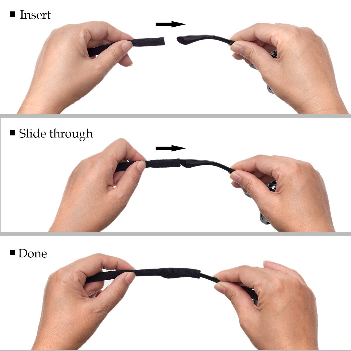 HALF CRESCEN Glasses Strap- Sports Glasses Holder (Pack of 6) Unisex Sunglass Strap,Soft Comfortable Eye Glasses String Strap for Men Women