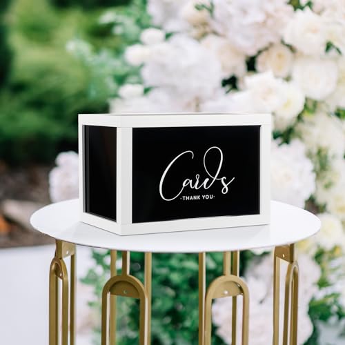 AW BRIDAL Black Acrylic Card Box,Wedding Card Box for Reception Decoration Box for Wedding Birthday Graduation,Gift Box for Cards