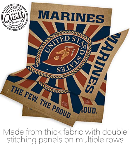 Breeze Decor Marine Corps Garden Flag Set Mailbox Hanger Armed Forces USMC Semper Fi United State American Military Veteran Retire Official House Banner Small Yard Gift Double-Sided, Made in USA