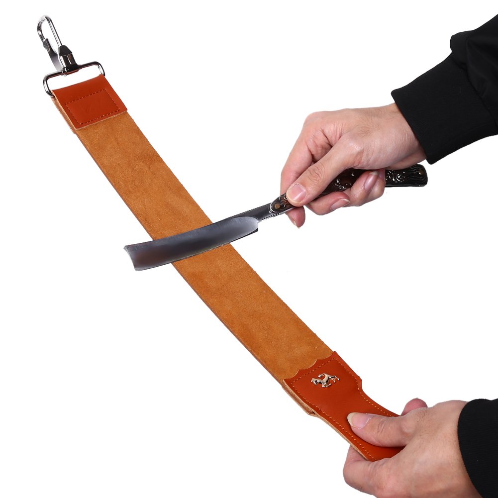 Leather Strop, Asixx Genuine Leather Strop Shaving Strop Sharpener Strap Barber Straight Razor Knife Sharpening Belt for Straight Razors, Knives and Chisels