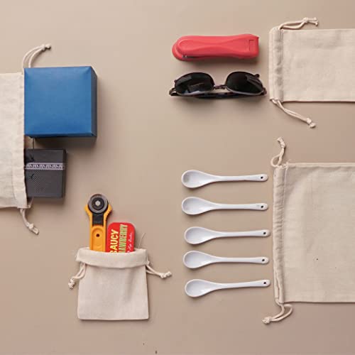BigLotBags Canvas Cotton Bags Double drawstring Pack of 12 (12x16 Inches)