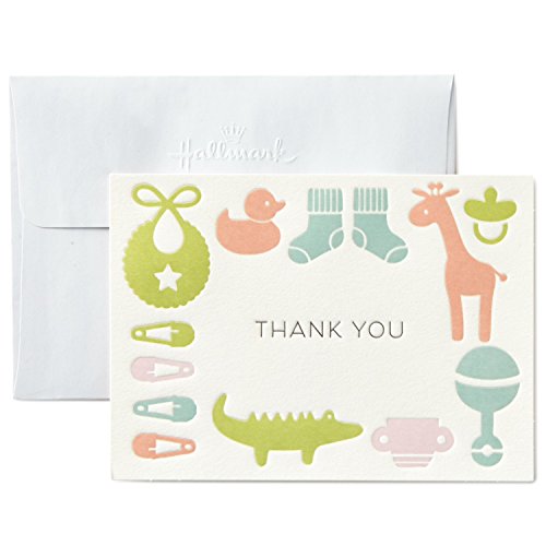 Hallmark Baby Shower Thank You Cards, Gender Neutral (10 Cards with Envelopes for Baby Boy or Baby Girl) - 5STZ5032, Baby Icons