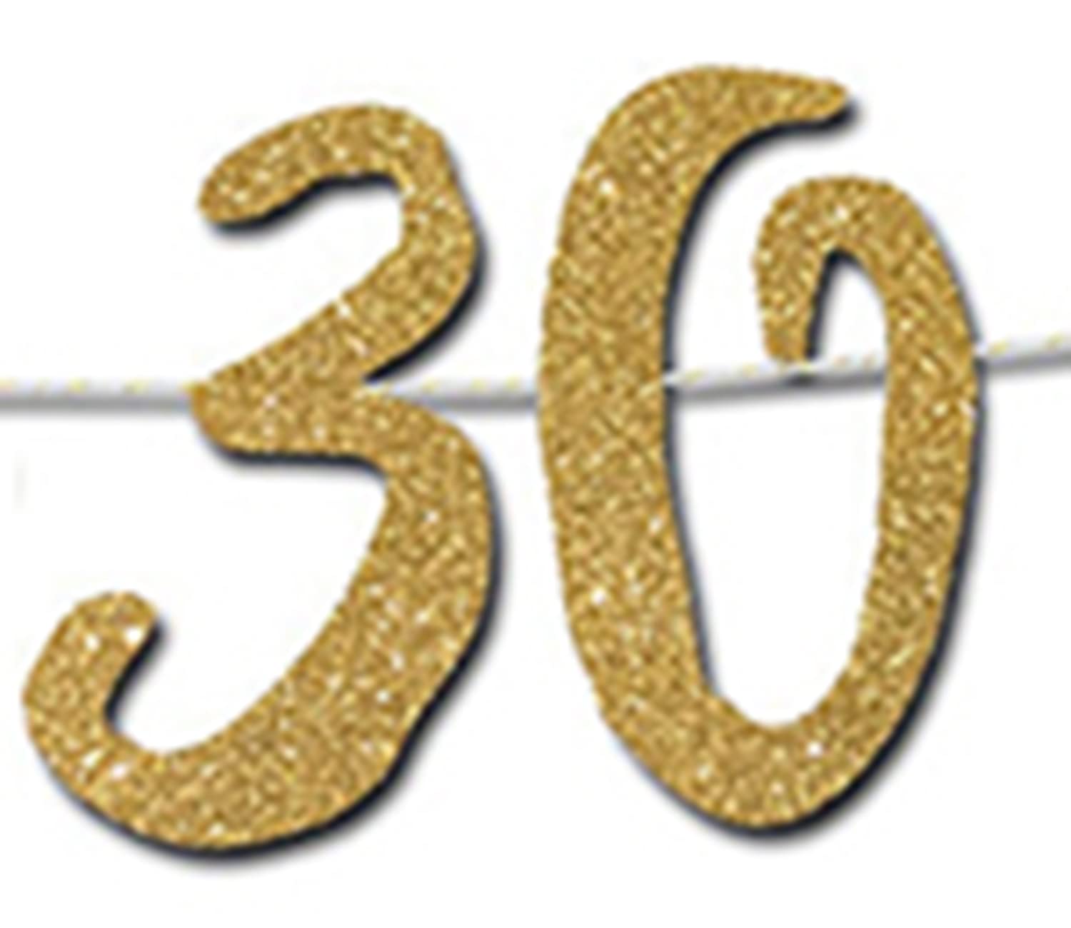 Cheers to 30 Years Banner - Premium Gold Glitter Cardstock Paper - Larger Text for Better Visibility - Perfect Decoration for 30th Birthday Party Celebration
