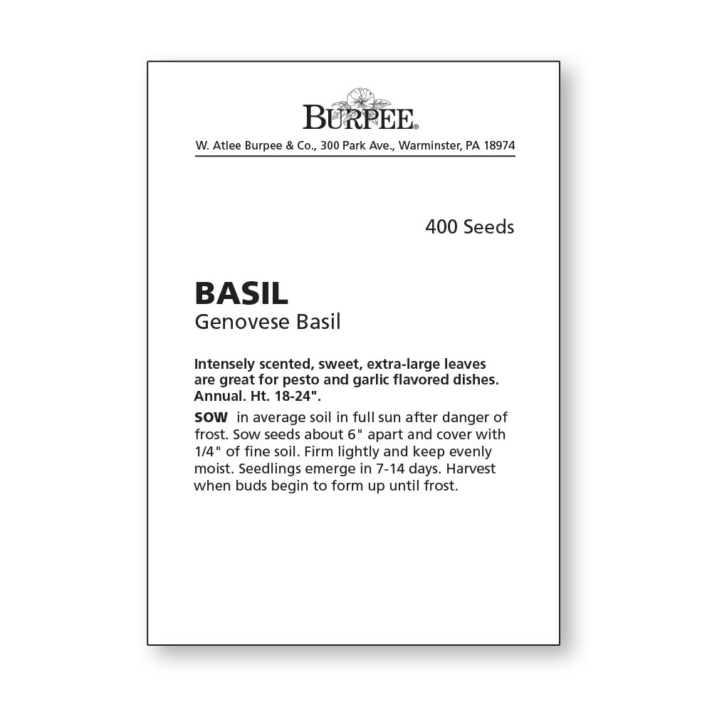 Burpee Genovese Basil Seeds 400 seeds