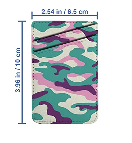 Diascia Pack of 2 - Cellphone Stick on Leather Cardholder ( Camouflage Womens Coloring Pattern Pattern ) ID Credit Card Pouch Wallet Pocket Sleeve
