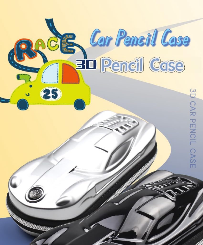 LZHIF Supercar Pencil Case Box Stocking Stuffers Large Capacity Organizer Cool Supercar Pen Bag Storage Box EVA Material Nice Gift (Black)