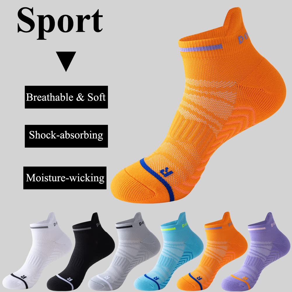 6 Pairs Men‘s Ankle Running Socks Cushioned Breathable Low Cut Athletic Marathon Tab Sports Socks
