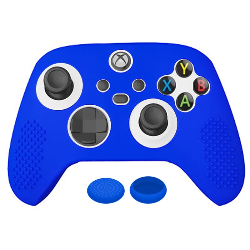 ANSIPPF Xbox Series X Series S Compatible 4 Pcs Premium Silicone Controller Covers, Anti Slip Skin Sweat-Proof Case Sleeve for Xbox Series S X Accessories White Black Blue Red