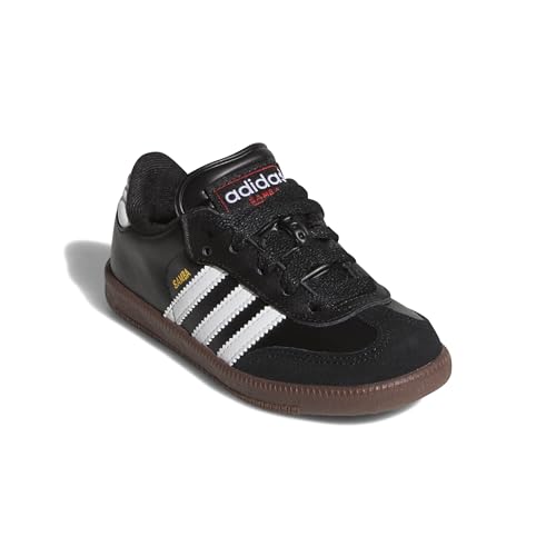 adidas Boy's Samba Classic Soccer Shoe, Black/White/Black, 4 Big Kid