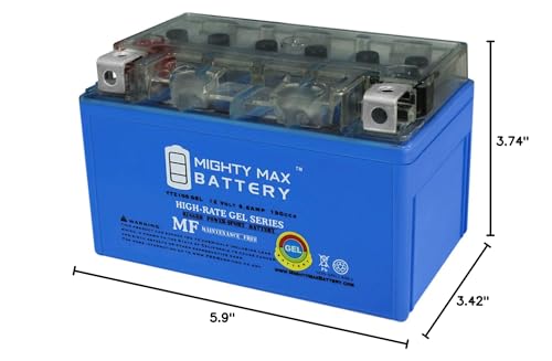 Mighty Max Battery YTZ10SGEL -12 Volt 8.6 AH, GEL Type, 190 CCA, Rechargeable Maintenance Free SLA AGM Motorcycle Battery (1 Pack)