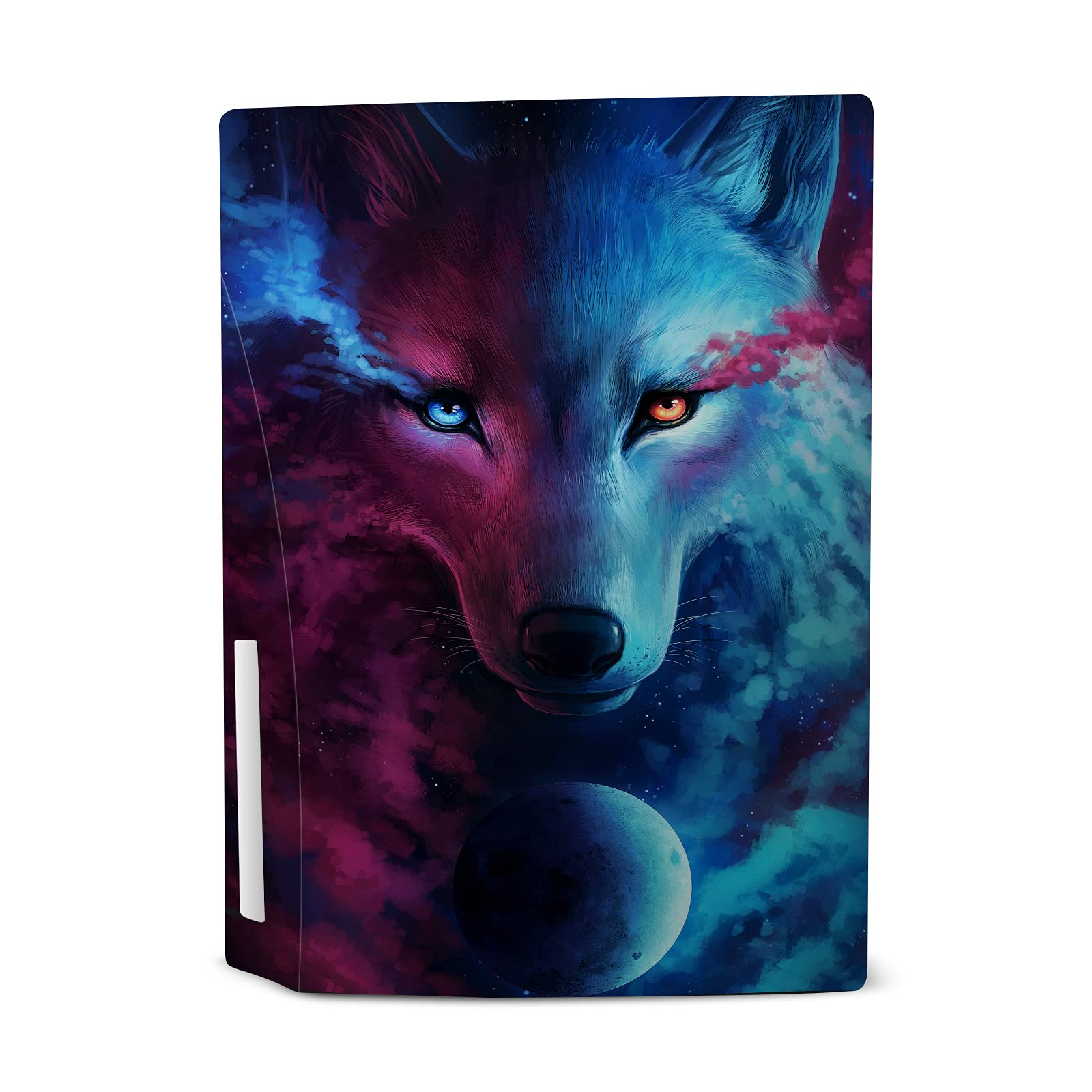Head Case Designs Officially Licensed Jonas JoJoesArt Jödicke Wolf Galaxy Art Mix Matte Vinyl Faceplate Sticker Gaming Skin Case Cover Compatible with Sony Playstation 5 PS5 Disc Edition Console